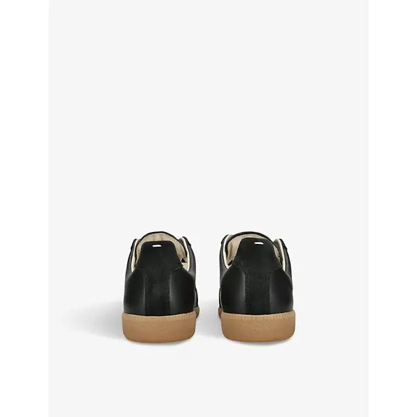 MAISON MARGIELA Replica Panelled Leather Low-top Trainers - Black