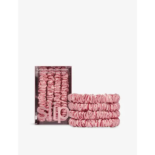 Slip Skinny Silk Scrunchies Pack Of Four - Rose