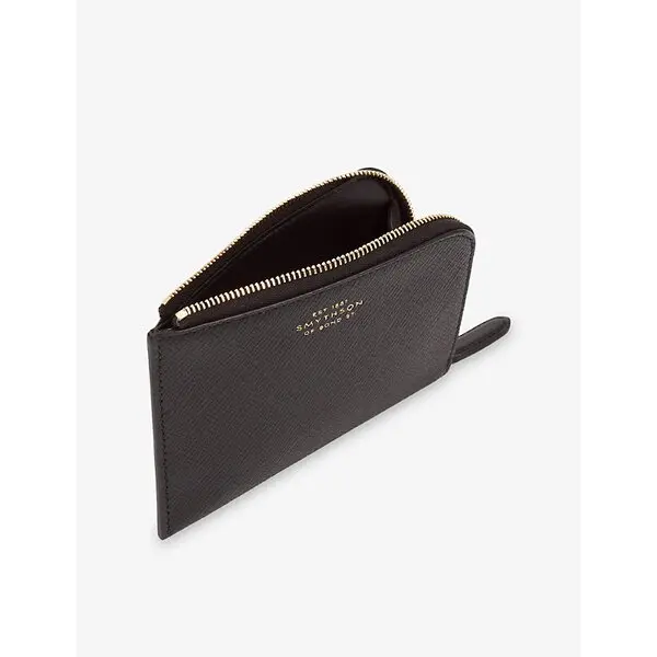 Smythson Panama Leather Slim Pouch - Black