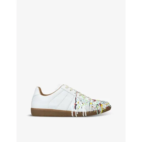MAISON MARGIELA Replica Paint Splatter Leather Low-top Trainers