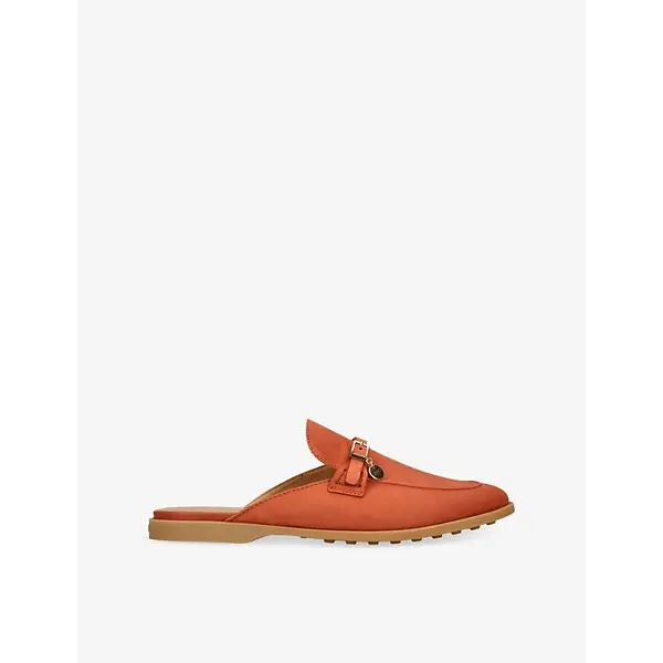 TOD'S Leather Buckled Loafer Mules