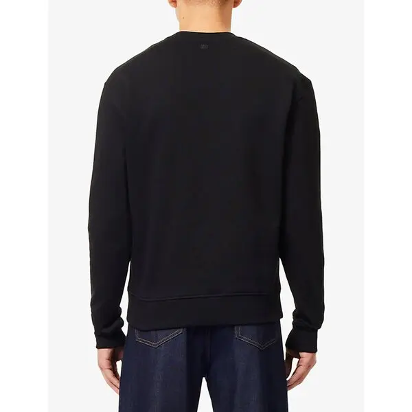 AMI Paris Logo Embroidered Cotton Jersey Sweatshirt