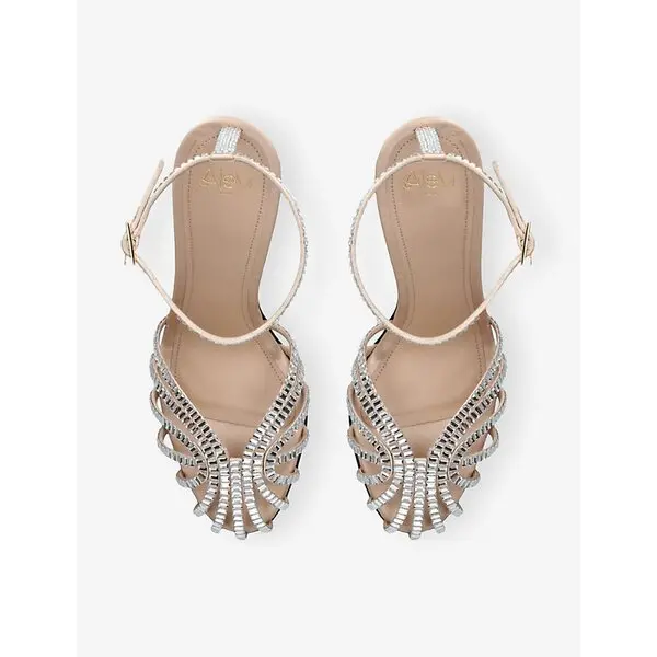 ALEVI MILANO Penelope 95 Satin Pumps With Crystal Embellishment - Silver Com