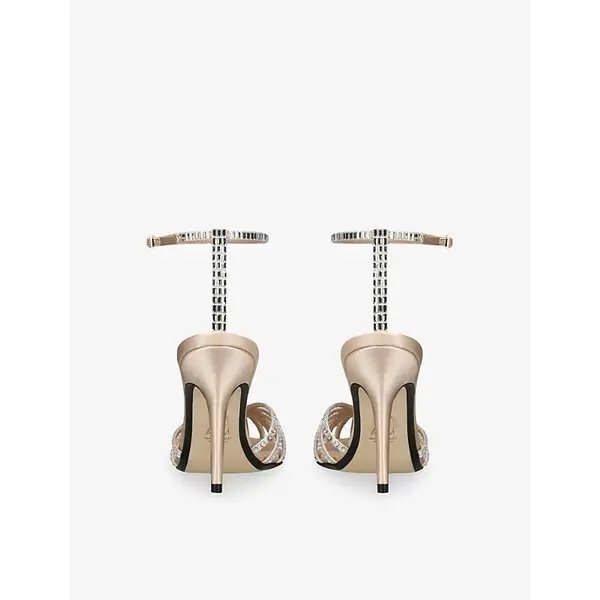 ALEVI MILANO Penelope 95 Satin Pumps With Crystal Embellishment - Silver Com