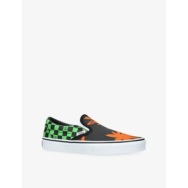 Valentino Garavani X Vans Slip-on Tropical Leaves & Checkerboard Canvas Trainers