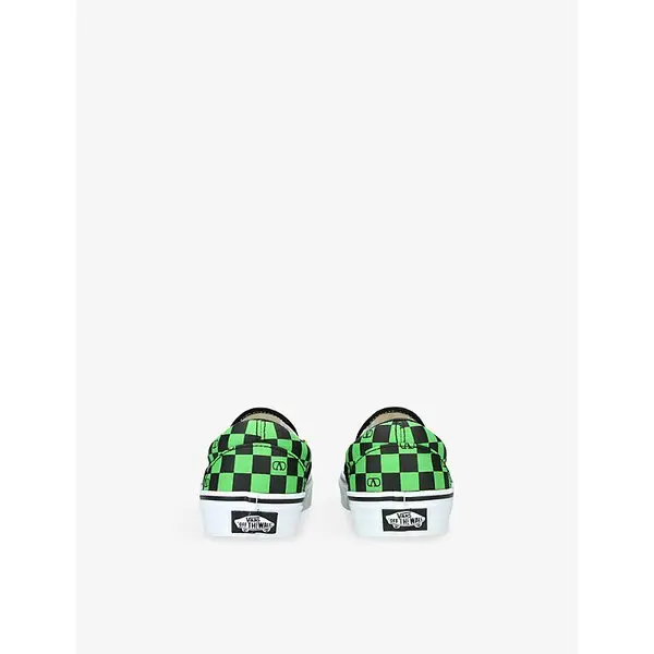 Valentino Garavani X Vans Slip-on Tropical Leaves & Checkerboard Canvas Trainers