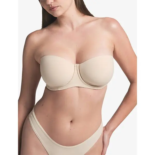 SKIMS Fits Everybody Strapless Stretch-jersey Bra - Sand