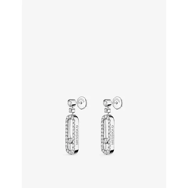 Messika Move Uno 18ct Gold And Diamond Drop Earrings - White