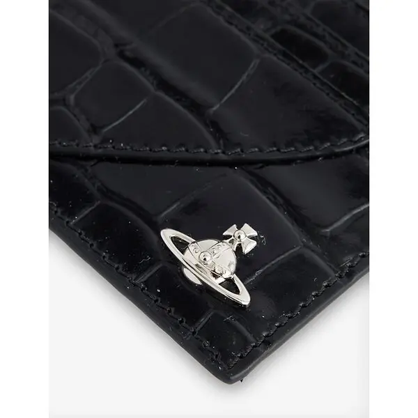 VIVIENNE WESTWOOD Heart Croc-embossed Leather Card Holder