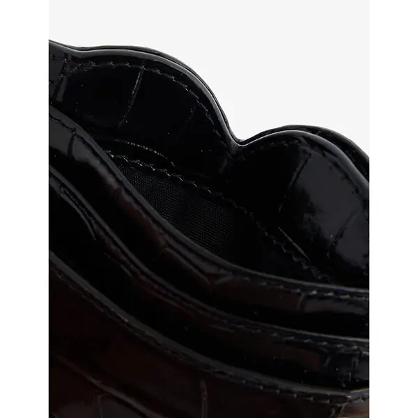 VIVIENNE WESTWOOD Heart Croc-embossed Leather Card Holder