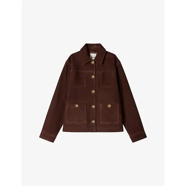 Sandro Suede Four-pocket Jacket - Black Brown