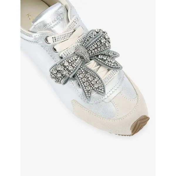 Kurt Geiger Islington Embellished Bow Leather Trainers