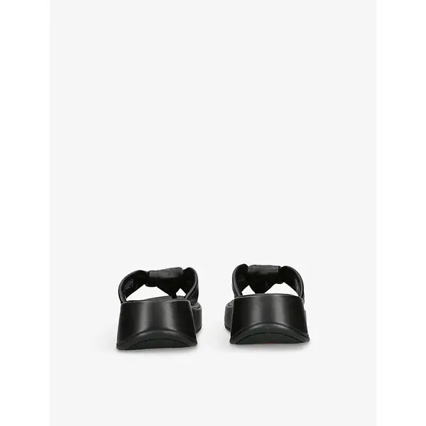 Fitflop F-mode Knotted Leather Flatform Sandals - Black