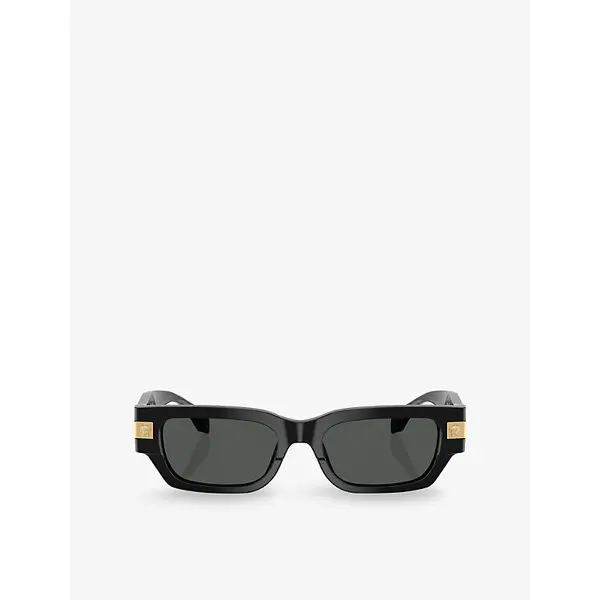 Versace Ve4465 Rectangle-frame Acetate Sunglasses - Black