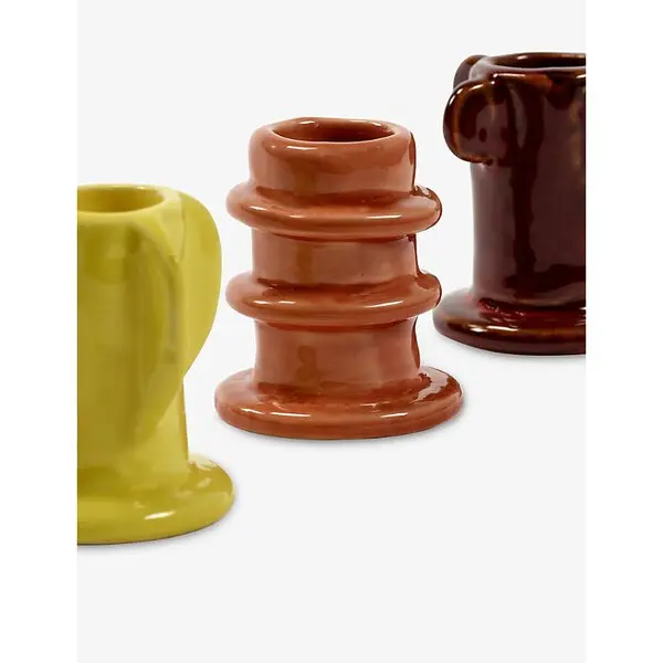 SERAX Molly Stoneware Candle Holders Set Of Three