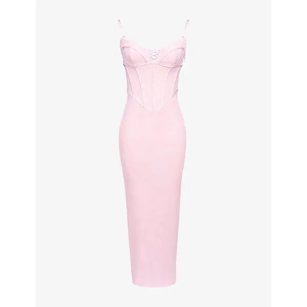 House Of Cb Romy Mesh Bodycon Maxi Dress - Pink