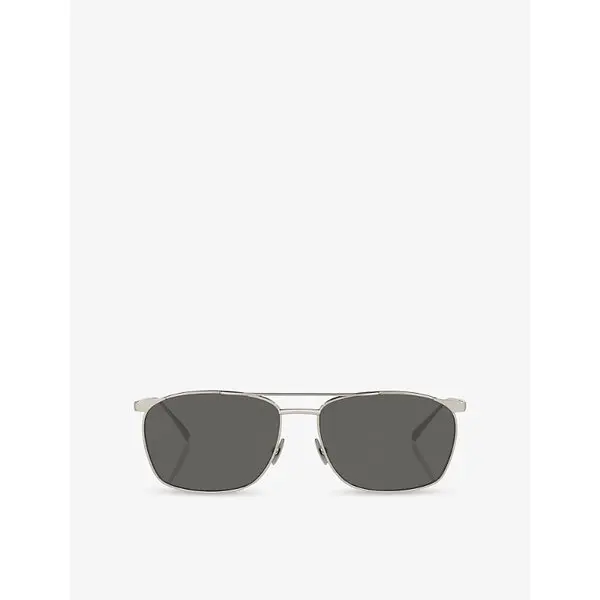 Saint Laurent Sl796 Vincent Pilot-frame Metal Sunglasses - Silver