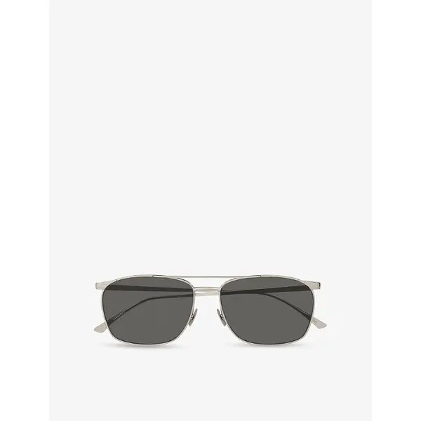 Saint Laurent Sl796 Vincent Pilot-frame Metal Sunglasses - Silver