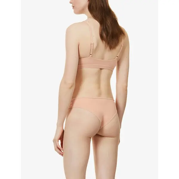 SKIMS Fits Everybody Scooped Stretch-woven Bra - Clay