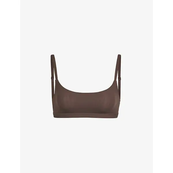 SKIMS Fits Everybody Scooped Stretch-woven Bra - Cocoa
