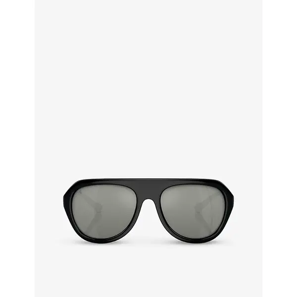 FERRARI Pilot Frame Sunglasses With Logo Branding - Black