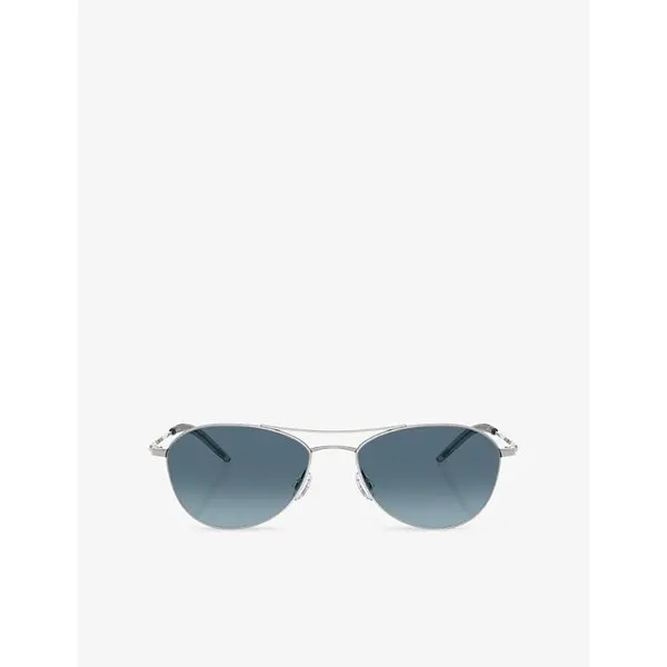 Oliver Spencer Aero Ii Pilot-frame Steel Sunglasses - Silver