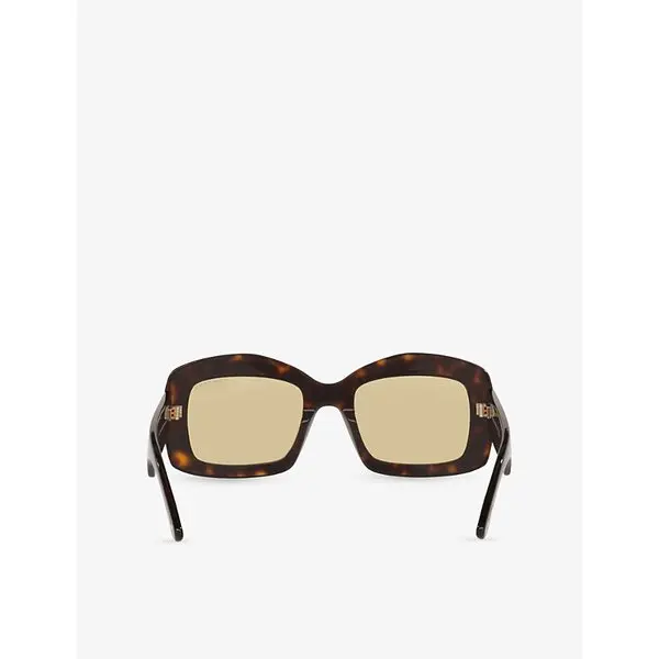 TOM FORD Venetia Rectangle Frame Acetate Sunglasses - Brown
