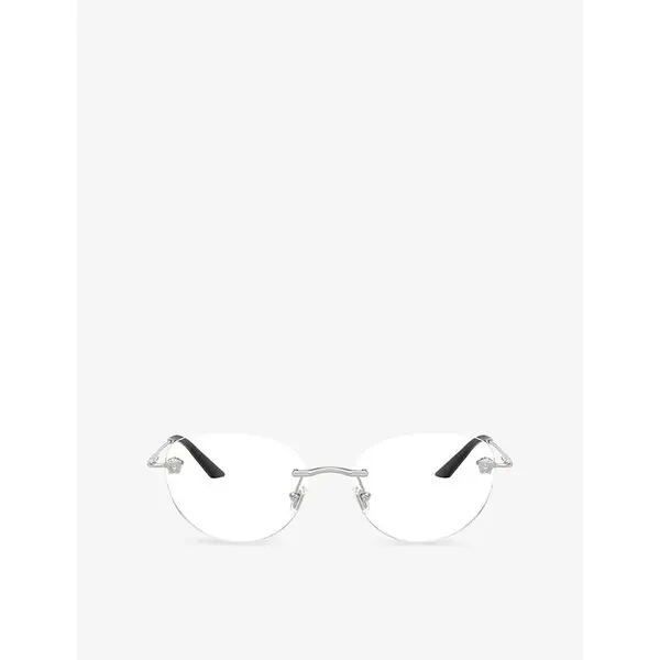 Versace Ve1305 Round-frame Metal Optical Glasses - Silver