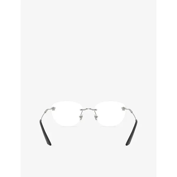 Versace Round Frame Metal Eyeglasses - Silver