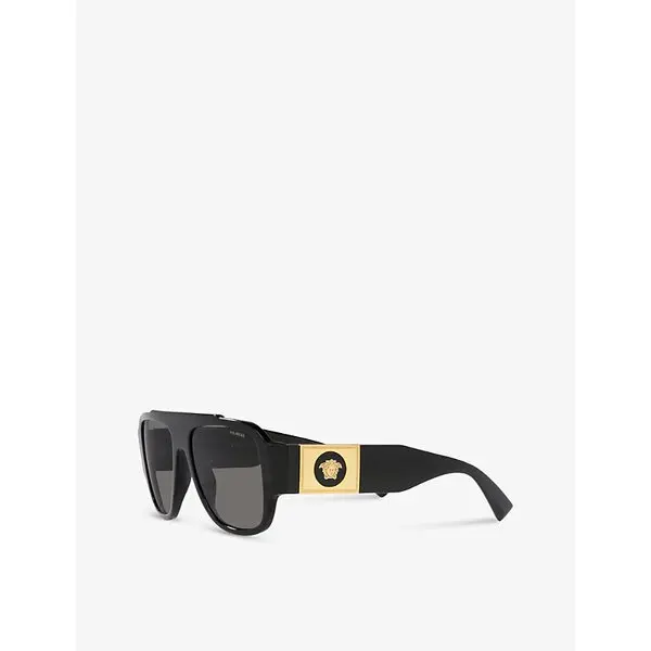 Versace Ve4436u Pillow Frame Acetate Sunglasses With Gold Tone Hardware