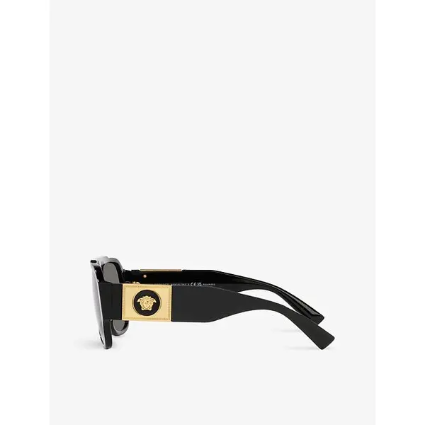 Versace Ve4436u Pillow Frame Acetate Sunglasses With Gold Tone Hardware
