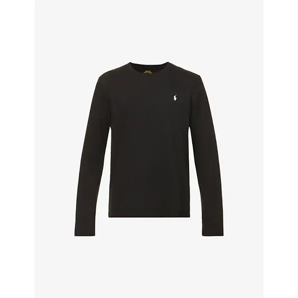 Polo Ralph Lauren Logo-embroidered Relaxed-fit Cotton-jersey T-shirt - Black