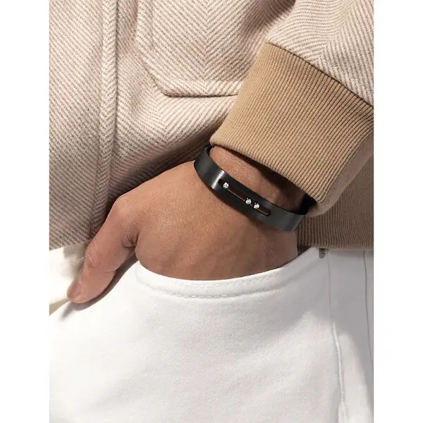 Messika Move Titanium Graphite White Diamonds Cuff