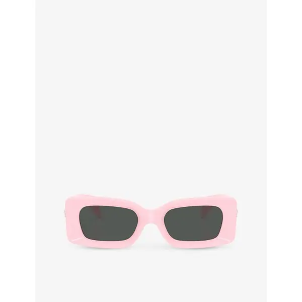 Versace Ve4474u Rectangle-frame Acetate Sunglasses - Pink