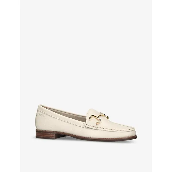 Carvela Leather Loafers With Horsebit Chain Detailing - Bone