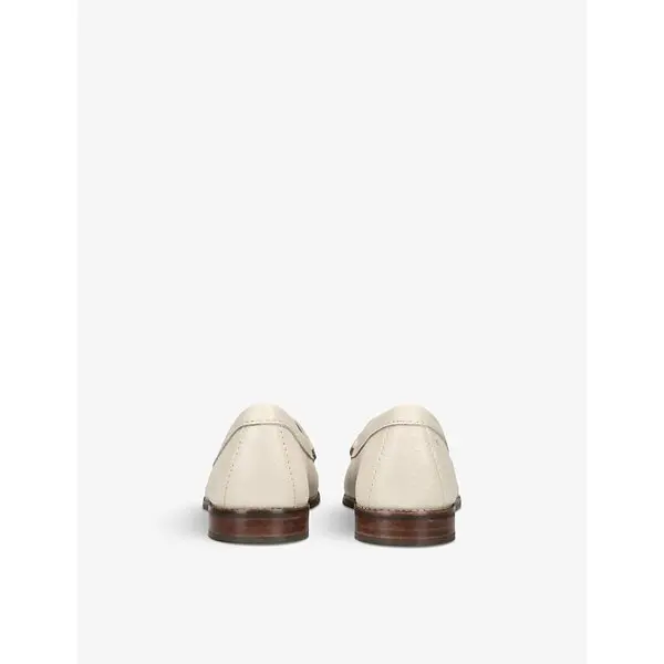 Carvela Leather Loafers With Horsebit Chain Detailing - Bone
