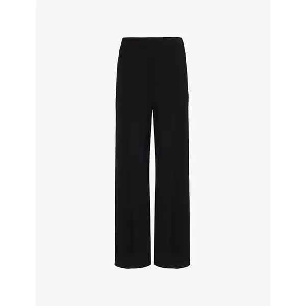 Vince High-rise Straight-leg Crepe Trousers - Black