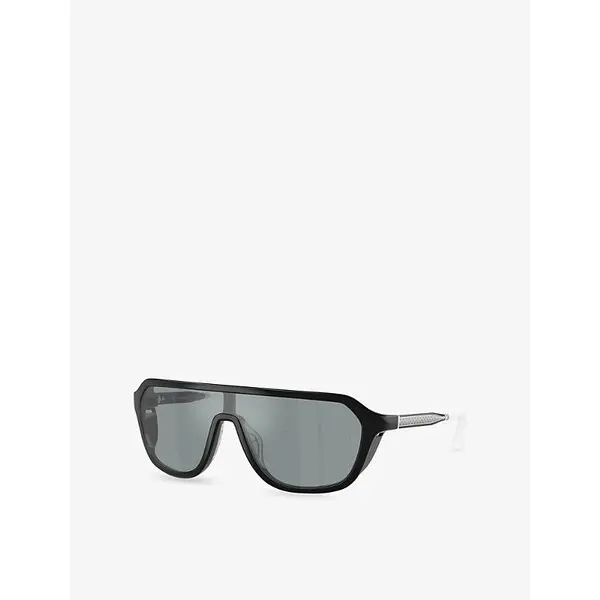 Oliver Spencer Shield-frame Acetate Sunglasses - Black