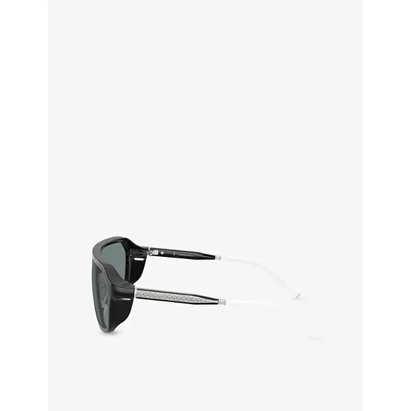 Oliver Spencer Shield-frame Acetate Sunglasses - Black