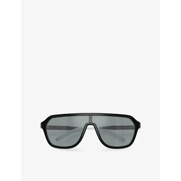 Oliver Spencer Shield-frame Acetate Sunglasses - Black
