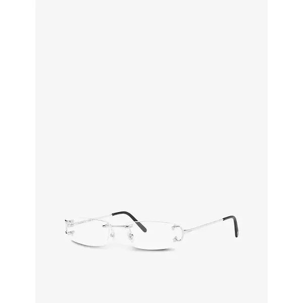Cartier Rimless Rectangular Metal Optical Glasses