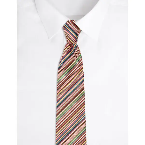 Paul Smith Silk Tie With Stripe Print