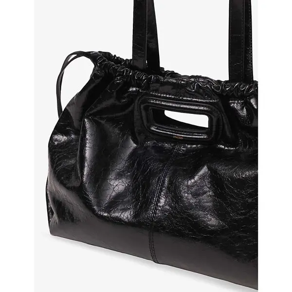 Maje Crackled Leather Tote Bag - Black