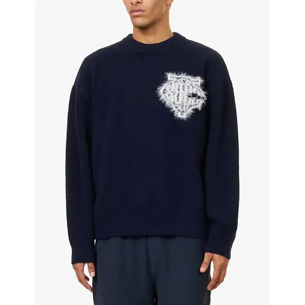 THE COUTURE CLUB Fluffy Emblem Knitted Jumper