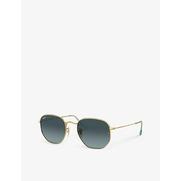 Ray-ban Hexagonal Metal And Glass Sunglasses - Gold