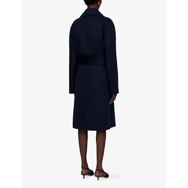 JOSEPH Costana Double-faced Wool And Cashmere Coat - Navy