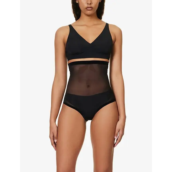 Wolford High-rise Stretch-tulle Briefs - Black