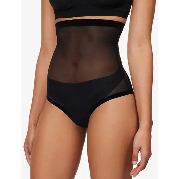Wolford High-rise Stretch-tulle Briefs - Black