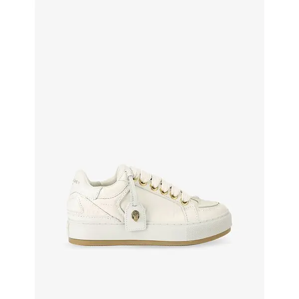 Kurt Geiger Southbank Tag Leather Trainers - Bone