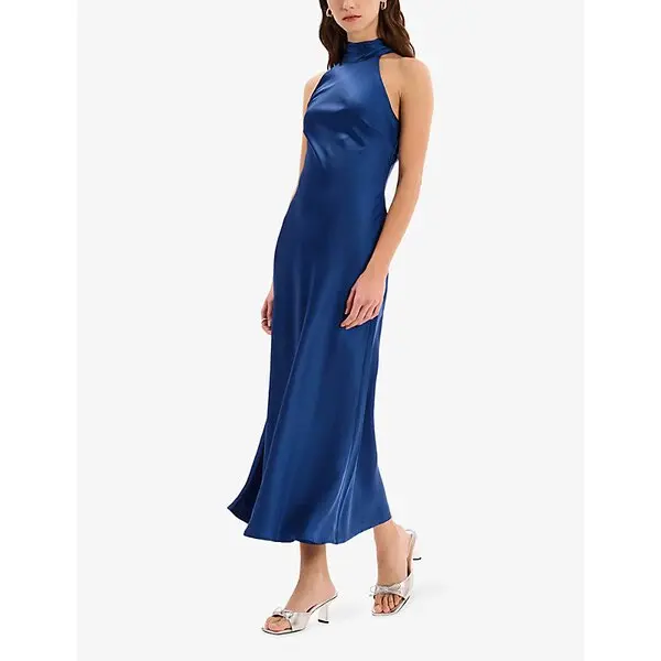 OMNES Seychelles Drape-back Woven Maxi Dress
